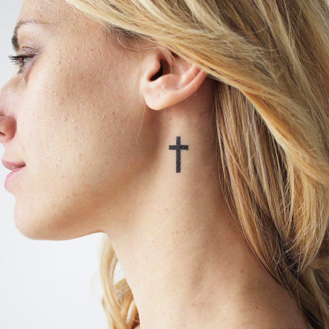 Small Cross Set Of 4 Temporary Tattoo Small Cross Etsy