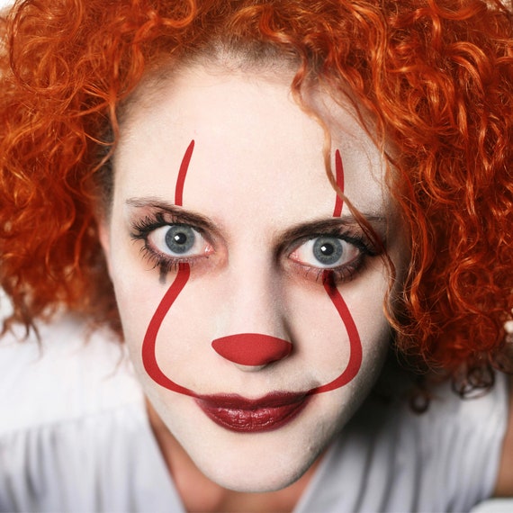 Clown Temporary Tattoo set of 2 Clown Makeup Temporary Tattoo Clown Tattoo Kit Scary Halloween Costume Scary Clown Makeup Tattoo Etsy