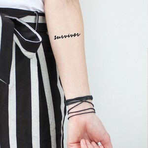 Survivor (set of 2) - Survivor Temporary Tattoo / Survivor Script ...