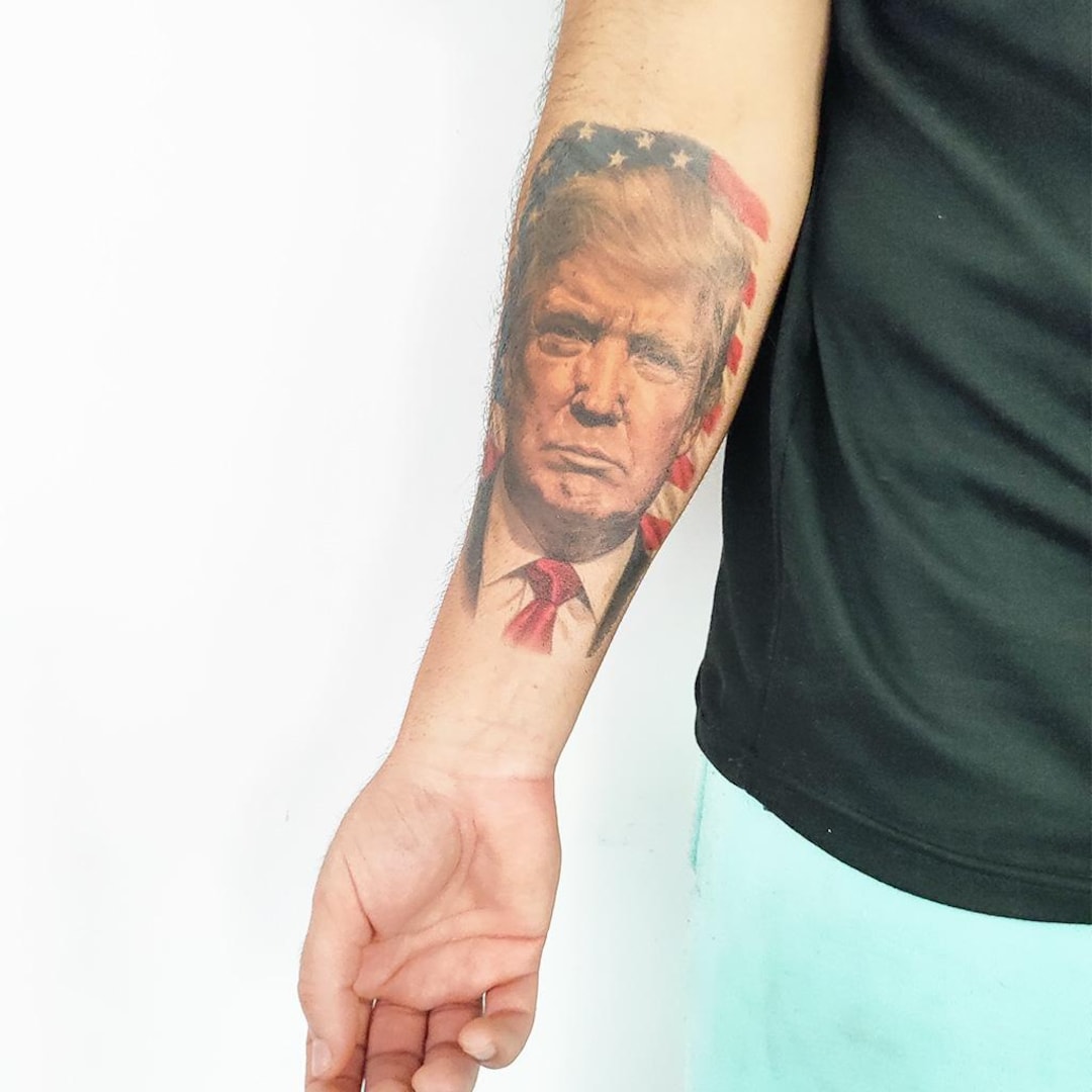 Trump Tattoo - Trump Temporary Tattoo / Donald Trump Portrait Temporary ...