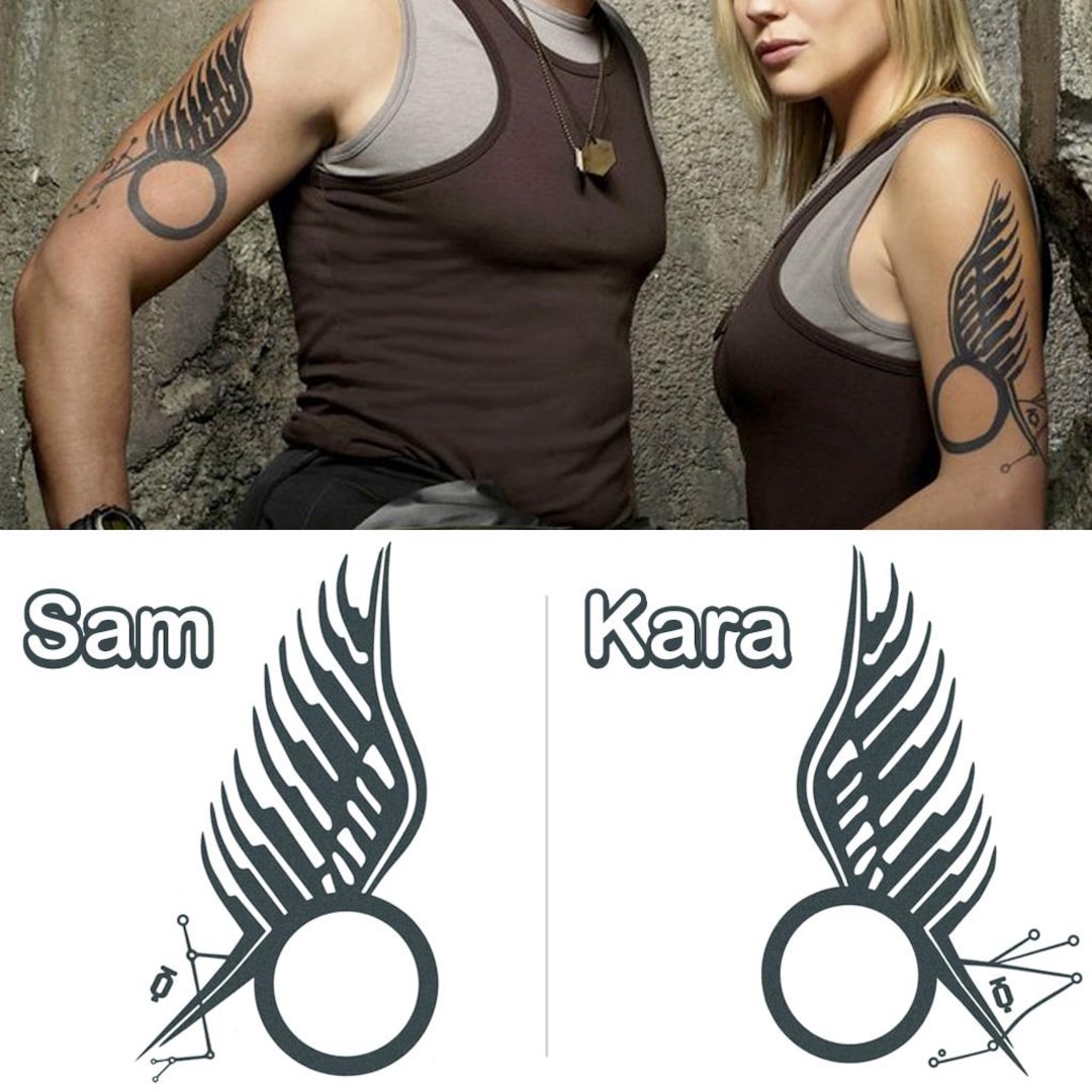 Kara & Sam Temporary Tattoos - Battlestar Costume Tattoos / Halloween ...