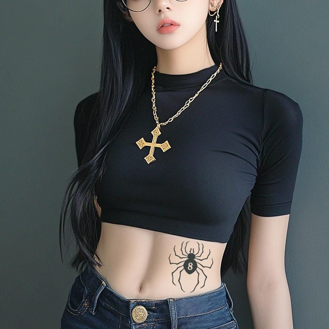 Spider 8 Anime Cosplay Tattoo - Spider 8 Number Temporary Tattoo ...