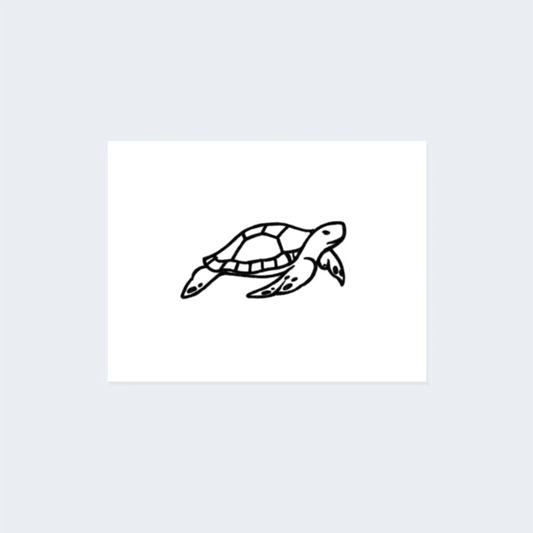 Minimalist Turtle Tattoo (set of 2) - Minimalistic Turtle Temporary ...