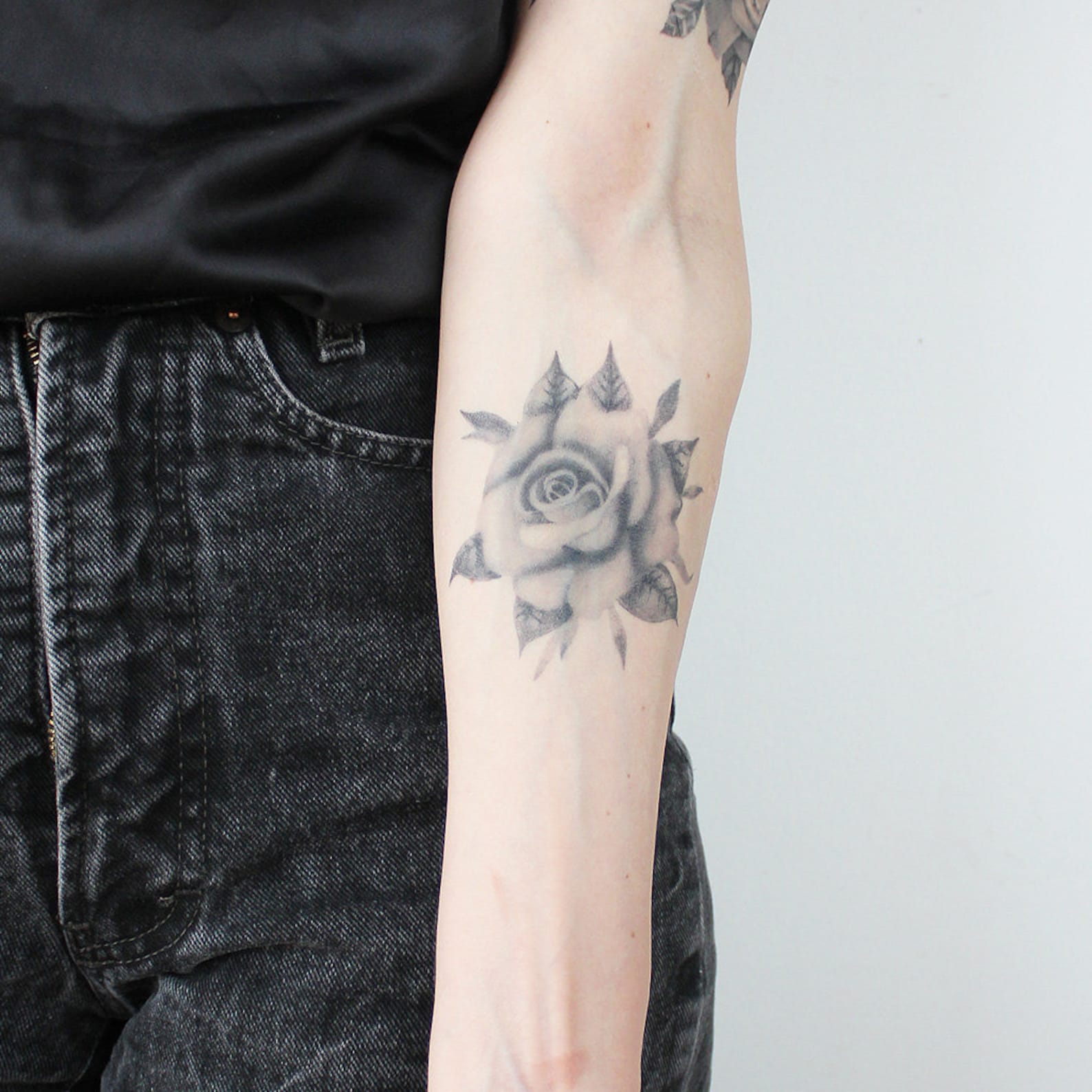 Elegant Rose Temporary Tattoo / Realistic Rose Tattoo / Rose | Etsy