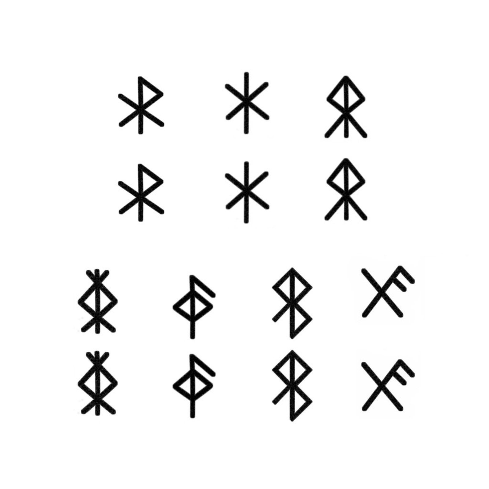 Viking Warrior Runes (set of 14) - Viking Tattoo / Runes Temporary ...