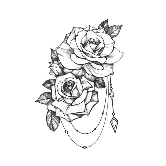 Linework rose tattoo - Bronctattooaus.com