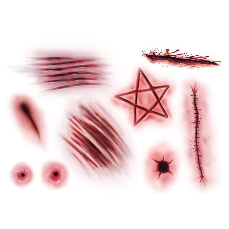 Realistic Halloween Wounds Set Halloween FX Tattoos / Scars - Etsy