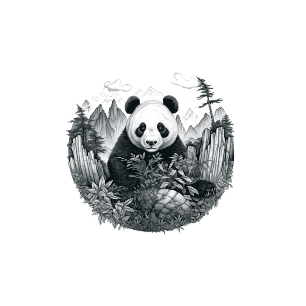 Panda Tattoo Outline