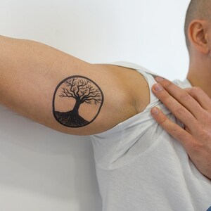Tree of Life - Circular Tree Tattoo / Tree of Life Temporary Tattoo ...