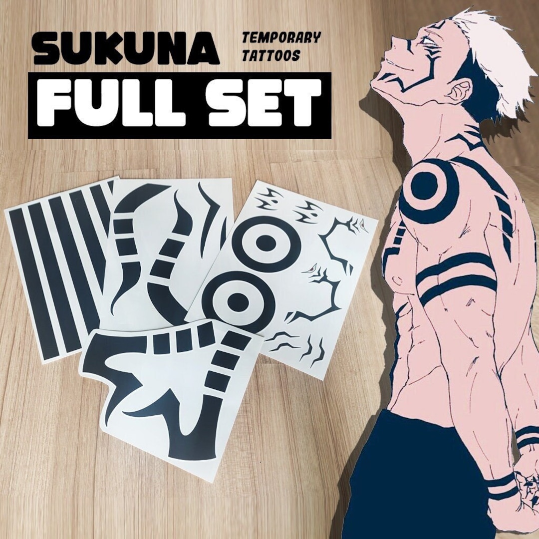 Sukuna Temporary Tattoos FULL SET Cosplay Tattoo / Costume / Halloween ...