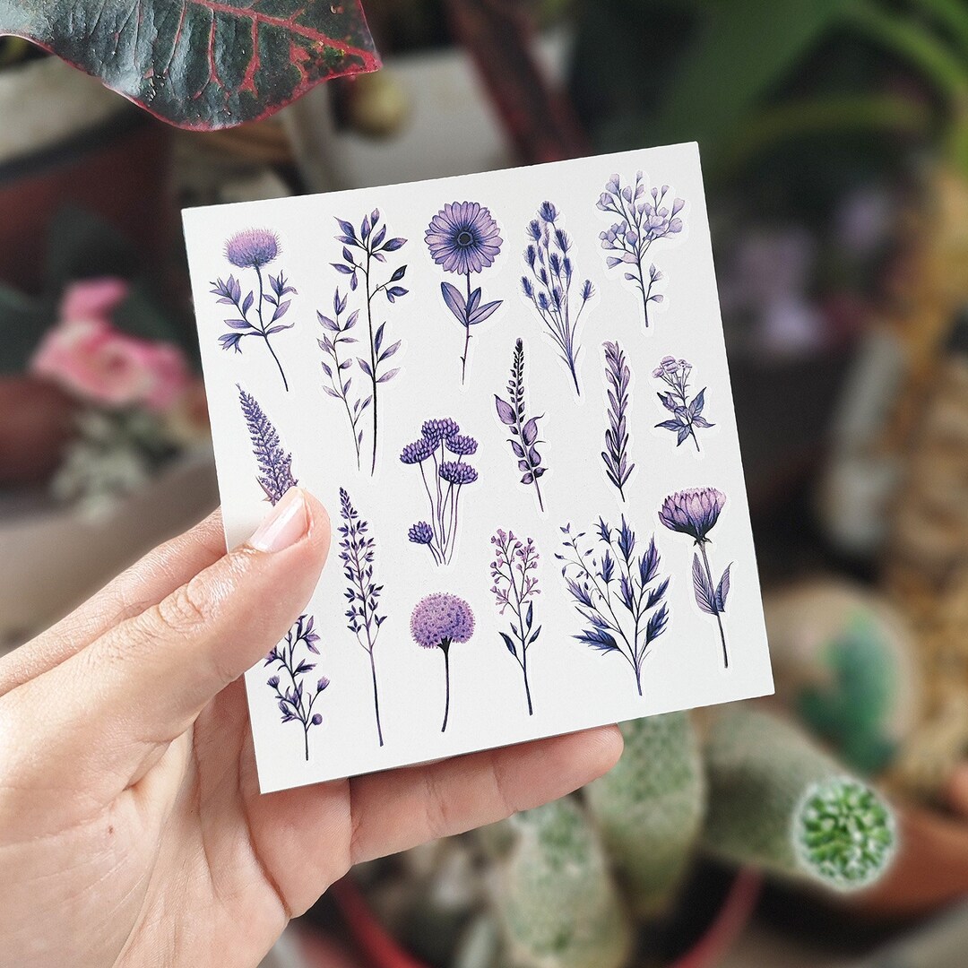 Tiny Purple Glamorous Flower Set (16 Tattoos) - Tiny Purple Flowers ...