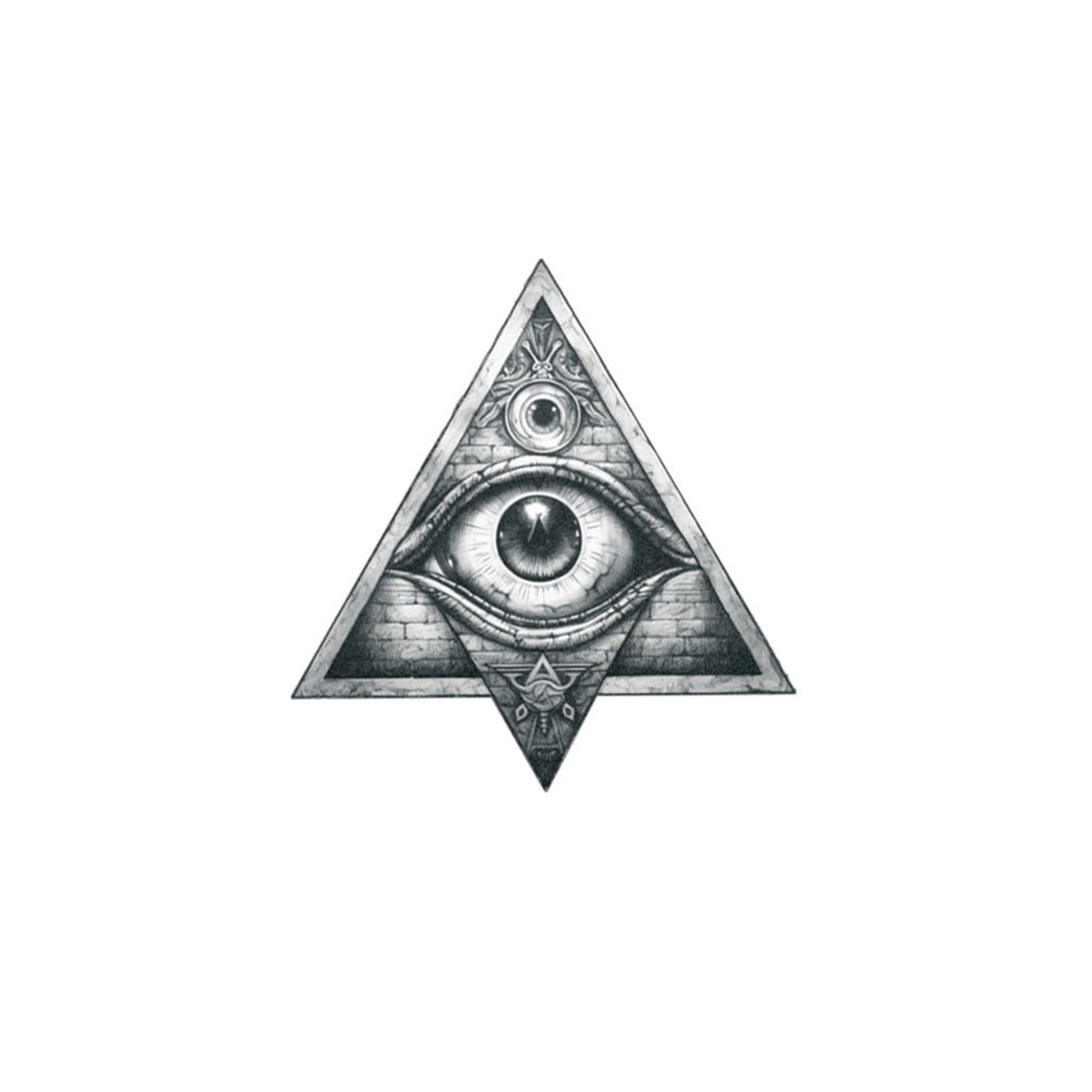 Pyramid Eye Tattoo - Illuminati Pyramid Tattoo / Pyramid Temporary ...