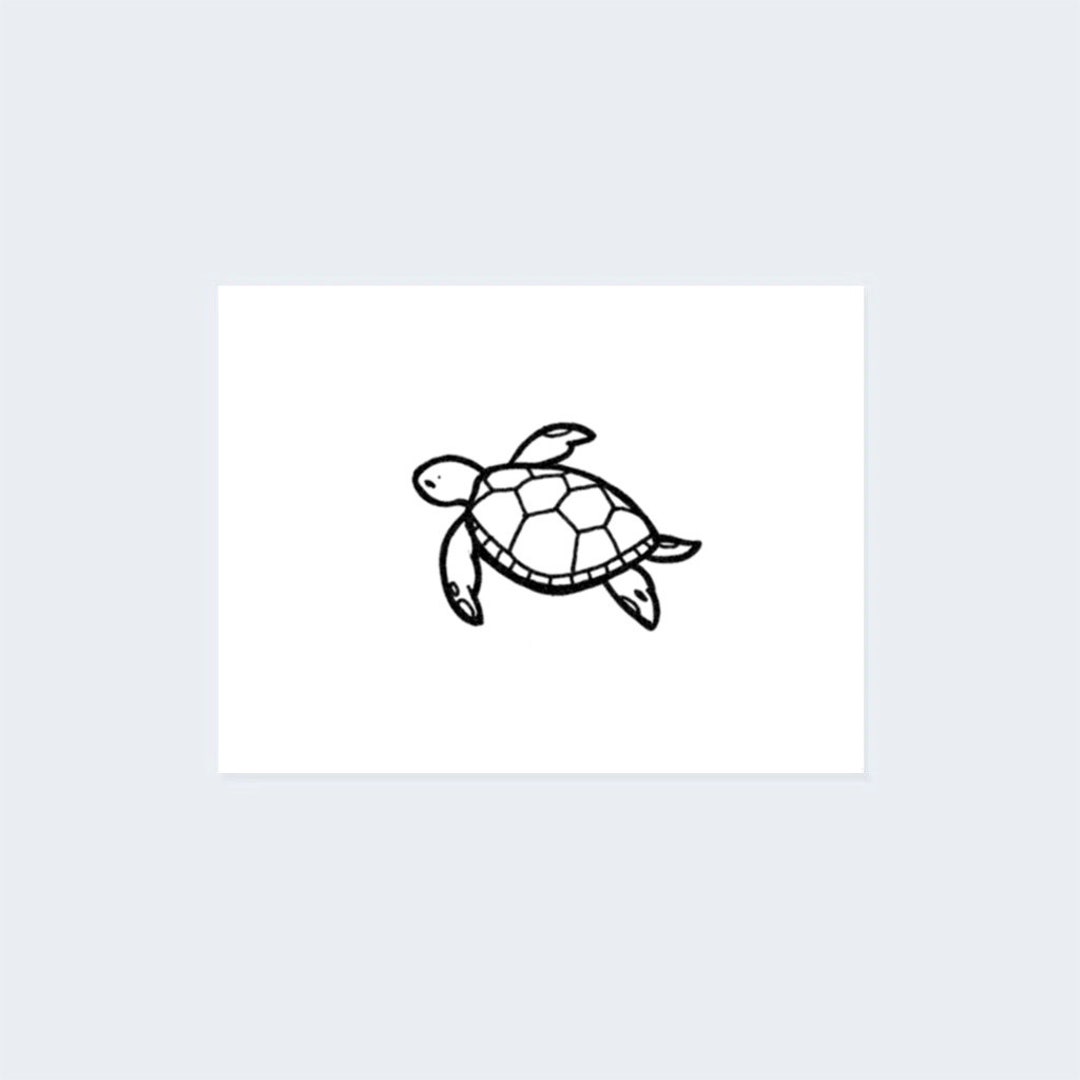 Baby Turtle (set of 2) - Minimalist Turtle Tattoo / Turtle Temporary ...