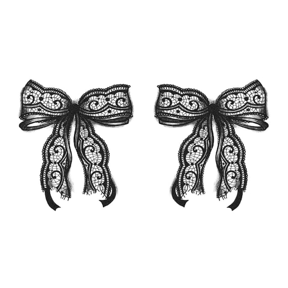 Black Lace Bow Tattoo
