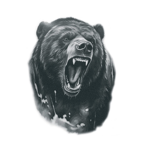 Angry Grizzly Bear Tattoo
