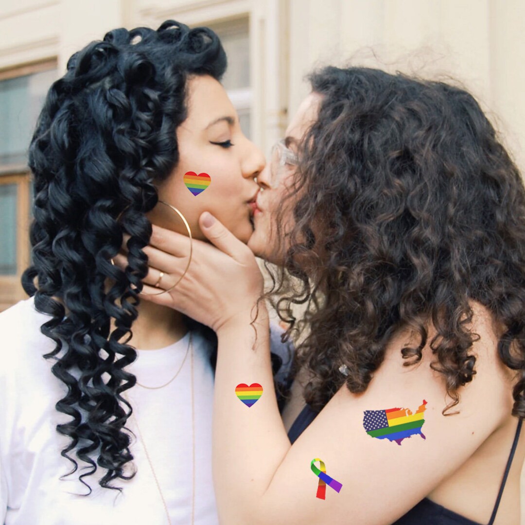 Pride Temporary Tattoo Pack set of 5 LGBT Temporary Tattoos / Pride Temporary Tattoos / Rainbow ...