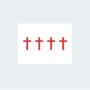 Small Red Cross (set of 4) - Small Red Cross Temporary Tattoo / Little ...