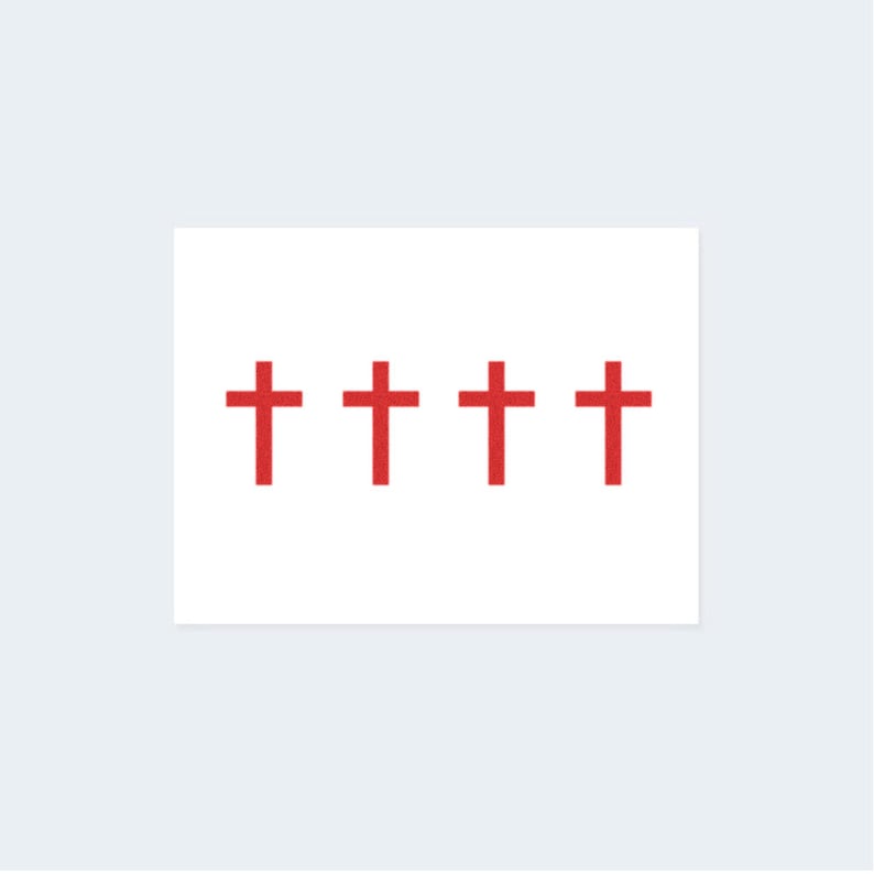 Small Red Cross set of 4 Small Red Cross Temporary Tattoo - Etsy
