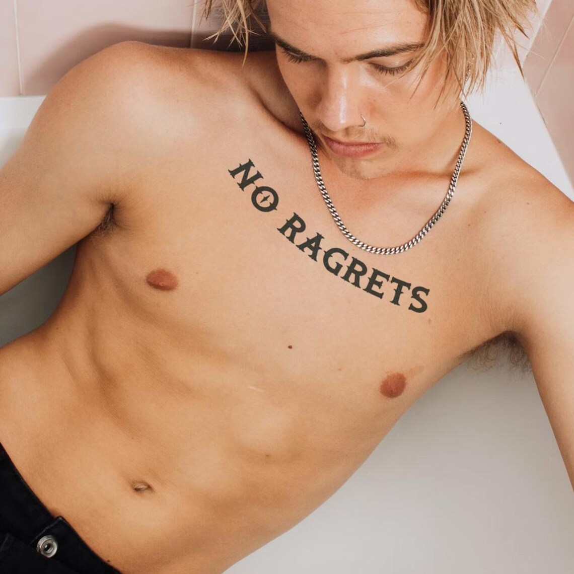 No Ragrets Tattoo (set of 2) - No Ragrets Temporary Tattoo / Funny ...