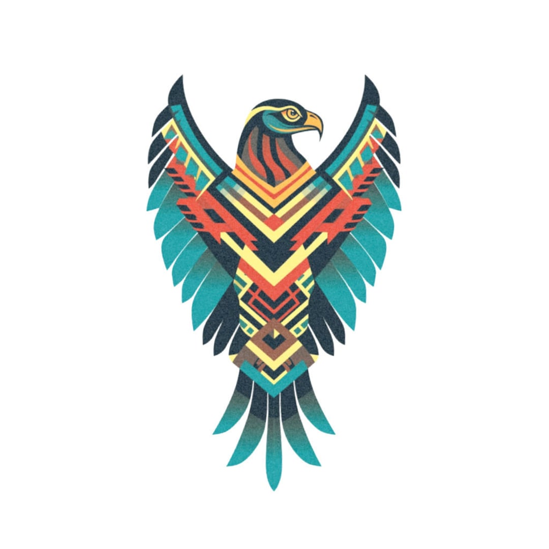 Aztec Eagle Tattoo - Aztec Eagle Temporary Tattoo / Aztec Art Tattoo ...