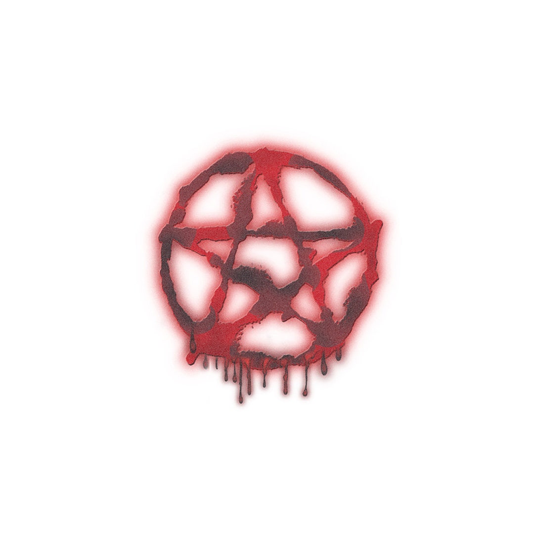 Bloody Pentagram Tattoo - Blood Pentagram Temporary Tattoo / Halloween ...