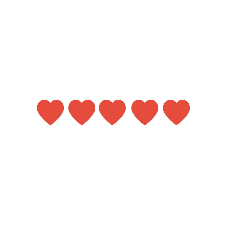 Small Red Hearts set of 5 Temporary Tattoo / Red Hearts - Etsy