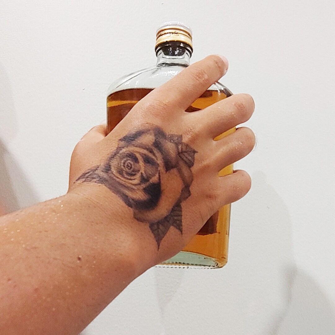 Hand Rose Tattoo Temporary Tattoo / Realistic Rose Tattoo / Rose ...