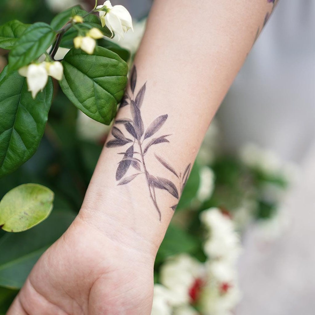 Olive Branches (set of 2) - Olive Branch Temporary Tattoo / Olive ...