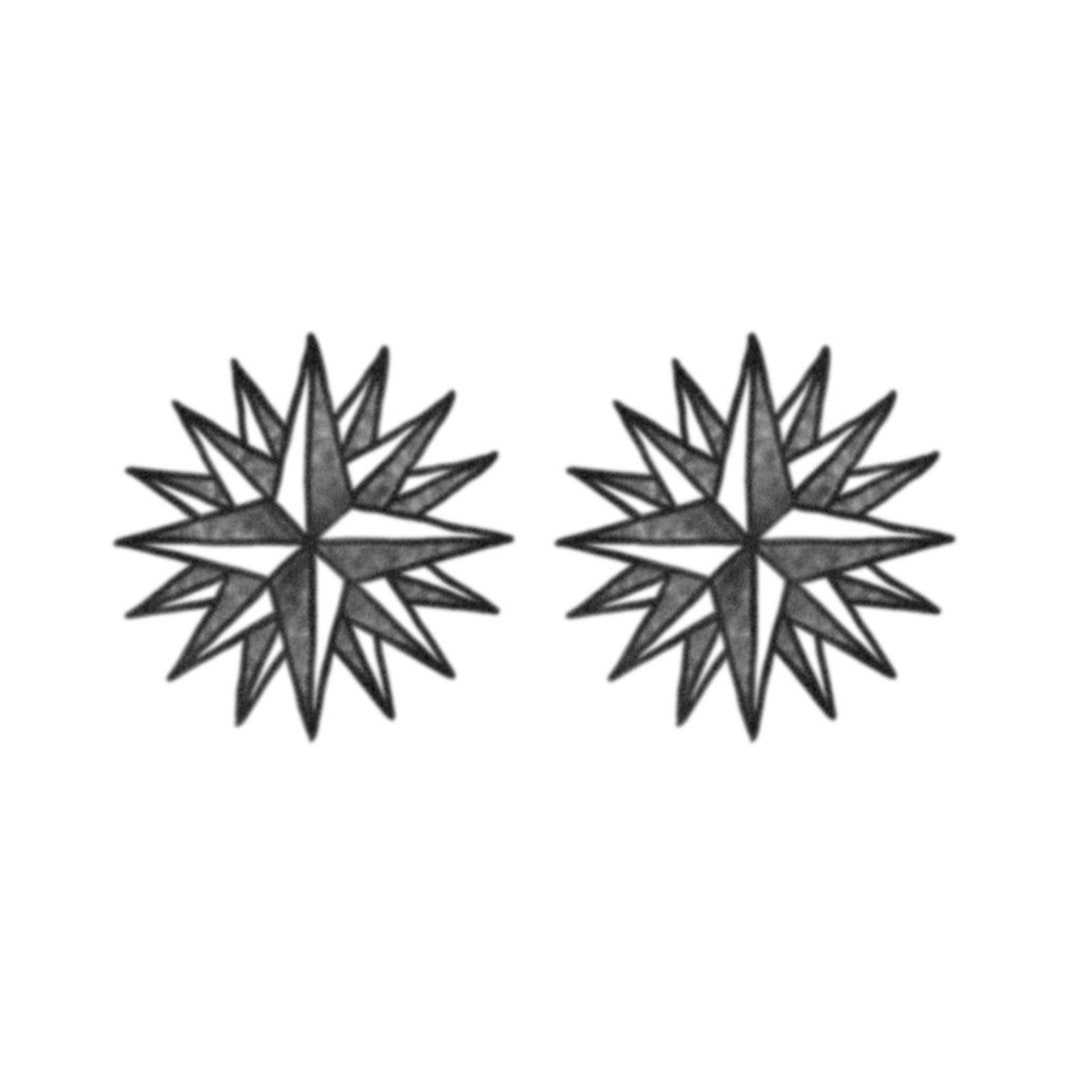16 Pointed Star Tattoo (set of 2) - Russian Criminal Tattoo / Russian ...