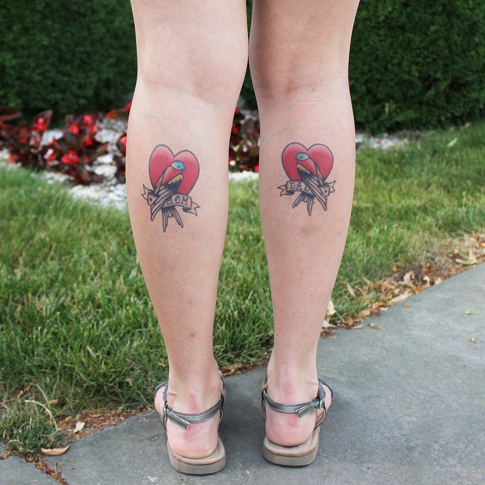 Traditional Mom & Dad set of 2 Temporary Tattoo / Vintage - Etsy