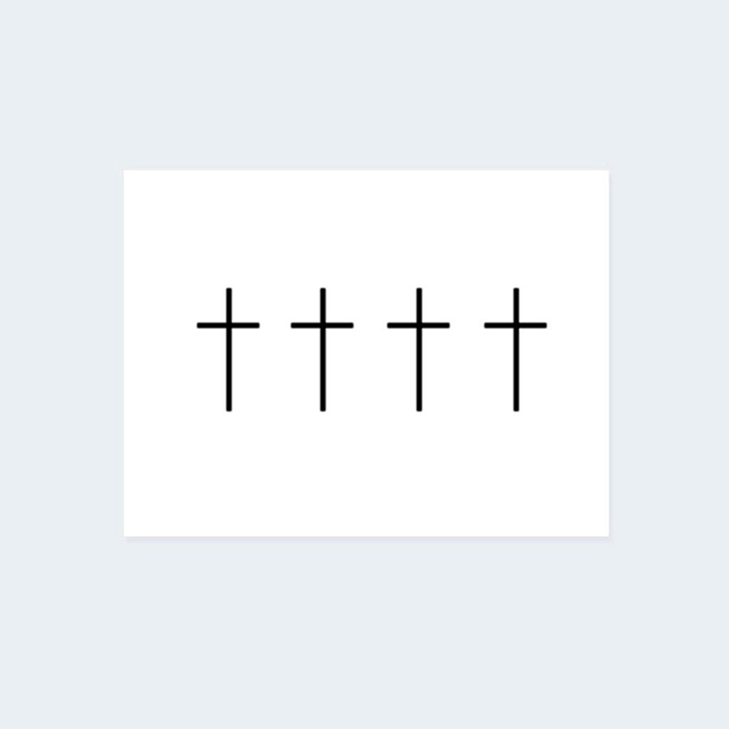 Tiny Cross (set of 4) - Cross Temporary Tattoo / Little Cross Tattoo ...