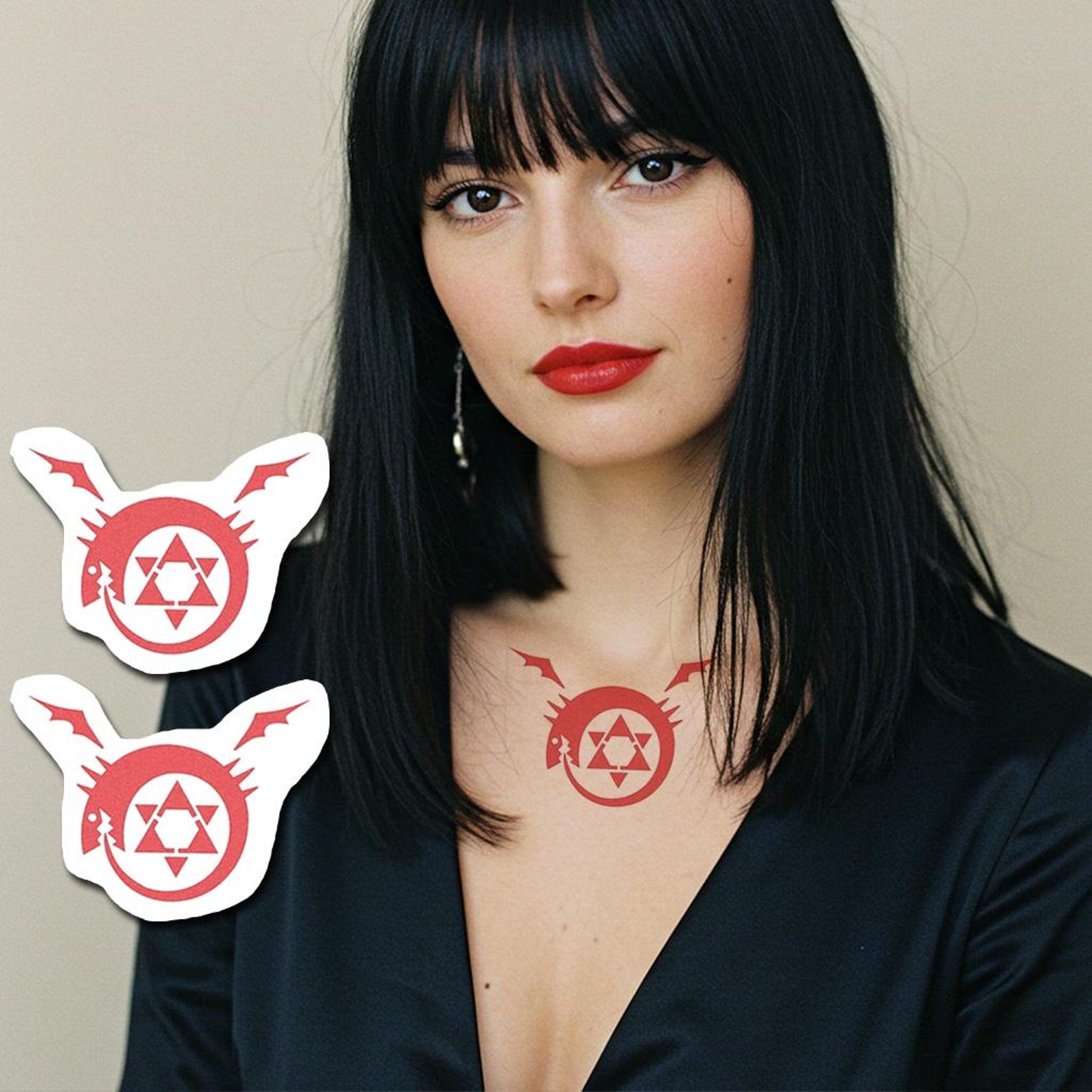 Homunculus Sign (set of 2) - Homunculus Symbol Tattoo / FMA Lust Tattoo ...
