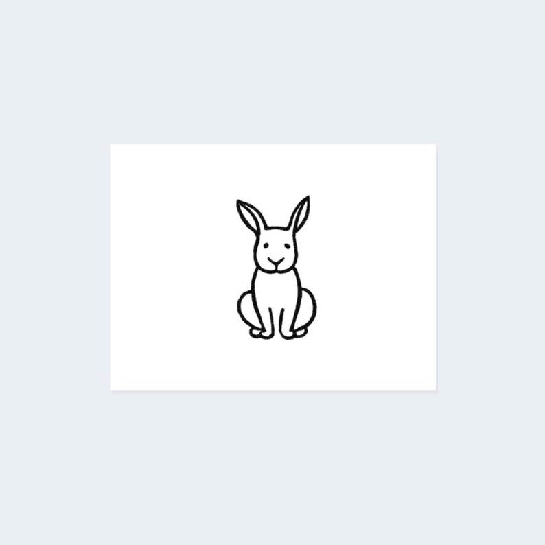 Minimalist Bunny set of 2 Bunny Temporary Tattoo / Minimalist Rabbit ...
