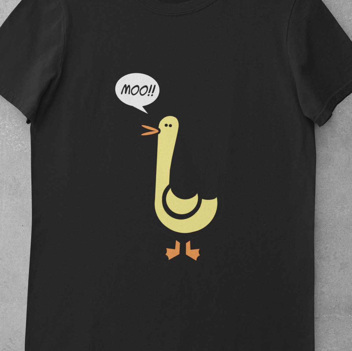 Funny Duck Shirt A Duck Goes Moo T-shirt Moo Shirt Duck - Etsy