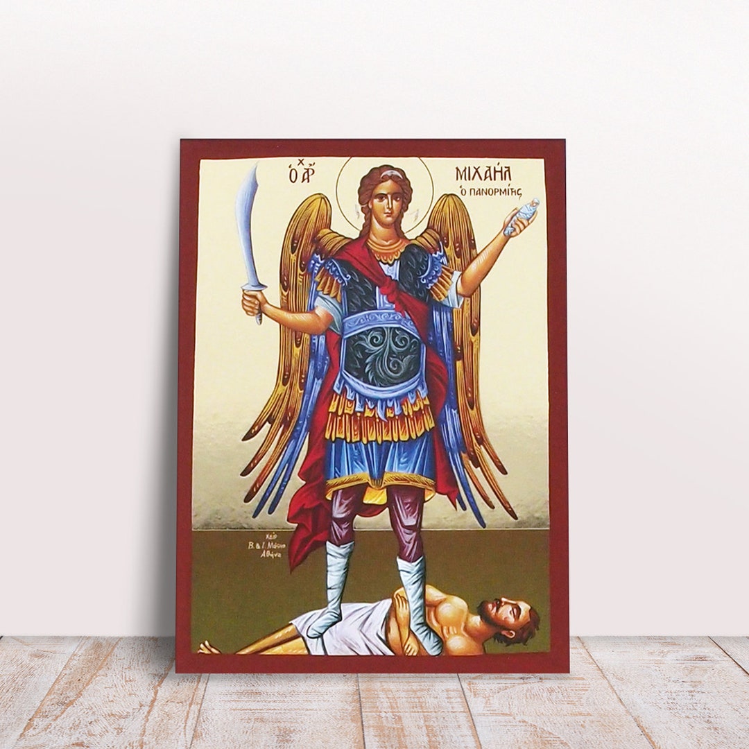 Archangel Michael Panormitis Goldprint Greek Byzantine Orthodox ...