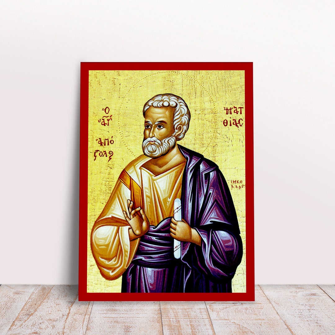 Saint Apostle Matthias Greek Byzantine Orthodox Christian Handmade Icon ...