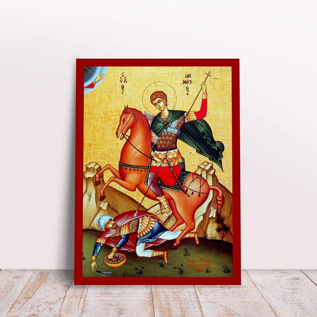 Saint Demetrius Greek Byzantine Orthodox Christian Handmade Icon - Etsy