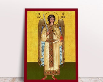 Archangel Uriel Orthodox Catholic Christian Byzantine Wooden - Etsy