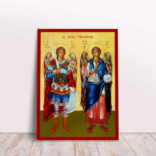 Archangels Michael & Gabriel Silver Christian Orthodox Icon / - Etsy