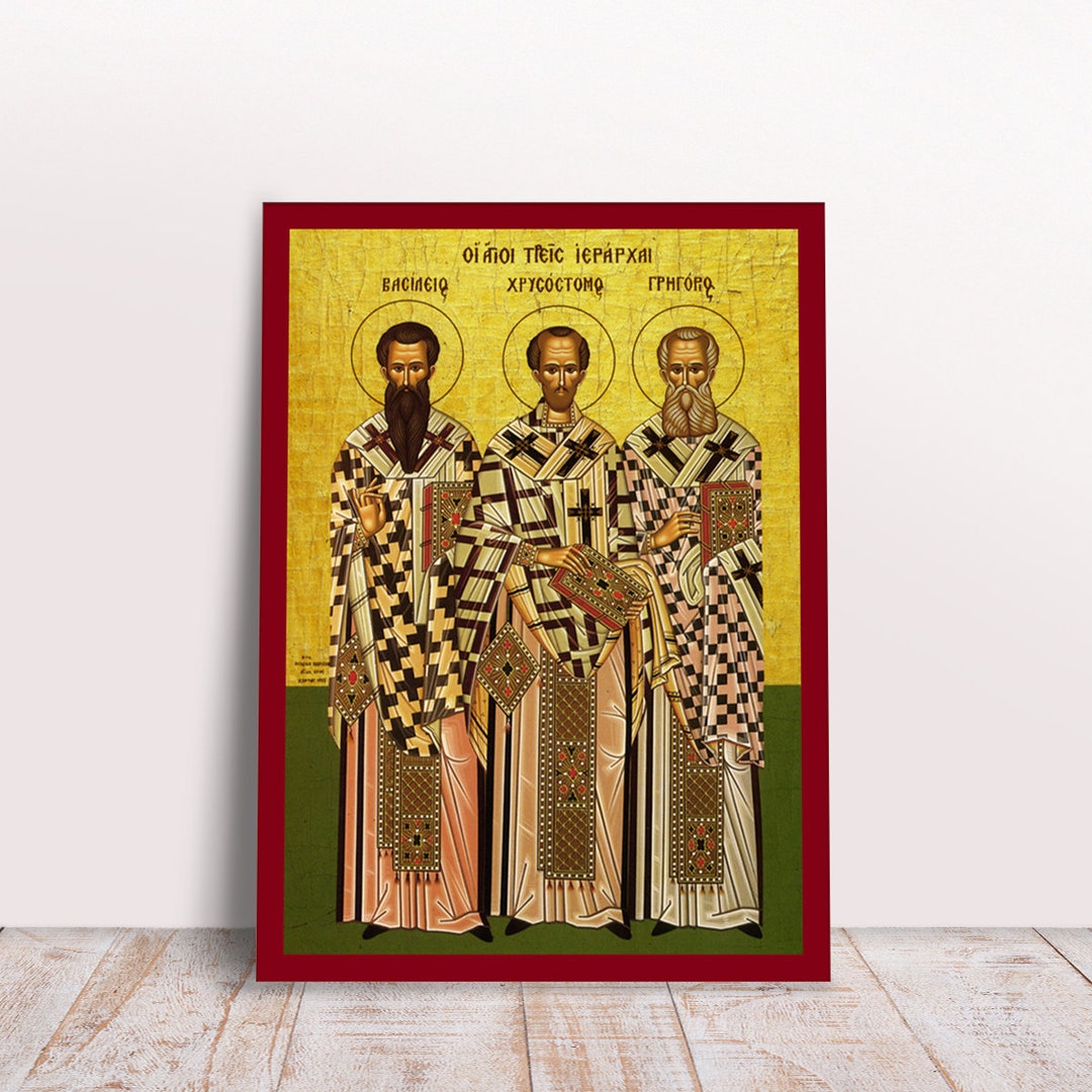 Saints Three Hierarchs Fathers of the Church Greek Byzantine - Etsy