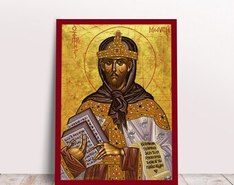 Saint Moses Icon, Handmade Greek Orthodox Icon Prophet Moses, Byzantine ...