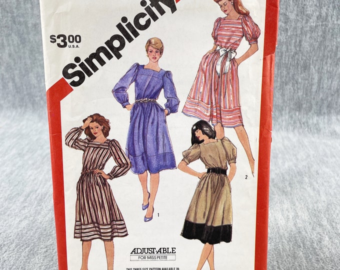 Simplicity 5959 Plus Size Cottagecore Dress W Square Neck Misses Size ...