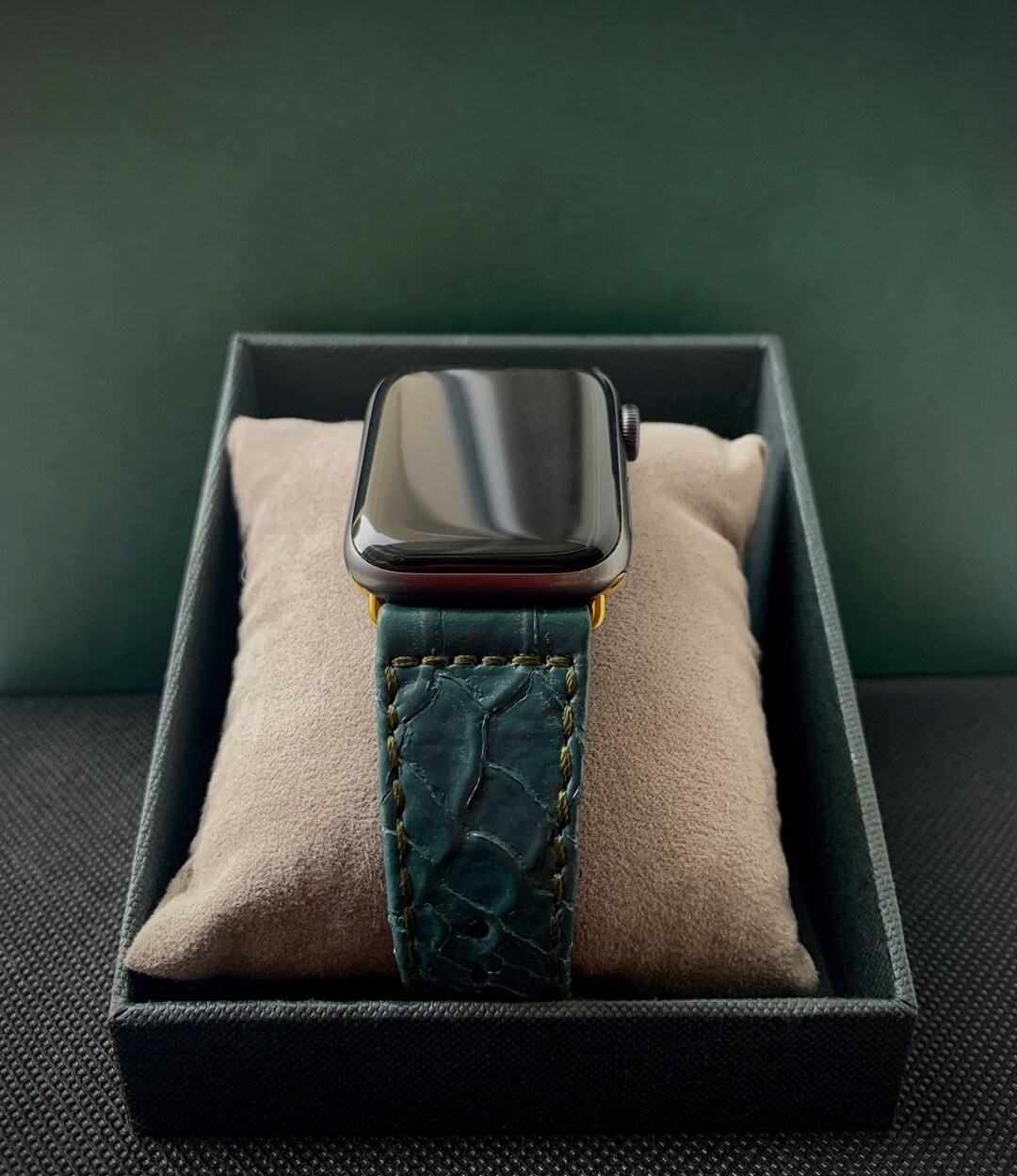 Handmade GREEN Snake Skin Leather Apple Watch Band - Etsy