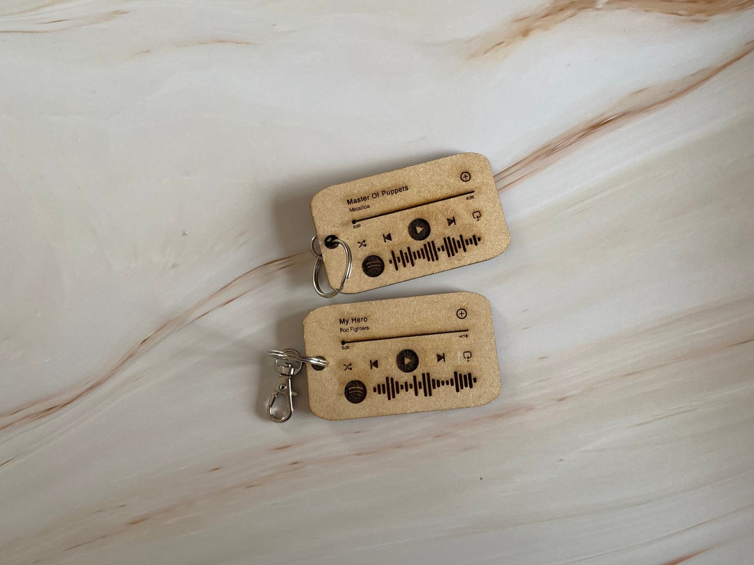 Wooden Spotify Keyring - Etsy Ireland