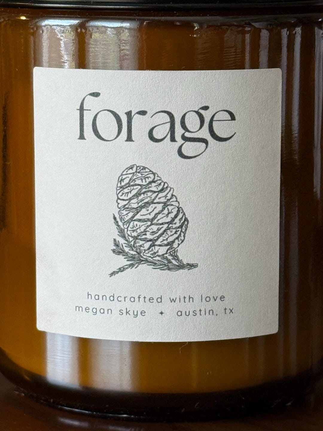 Forage Candle | 8oz Amber Jar | Vetiver, Bergamot, Grapefruit Mint ...
