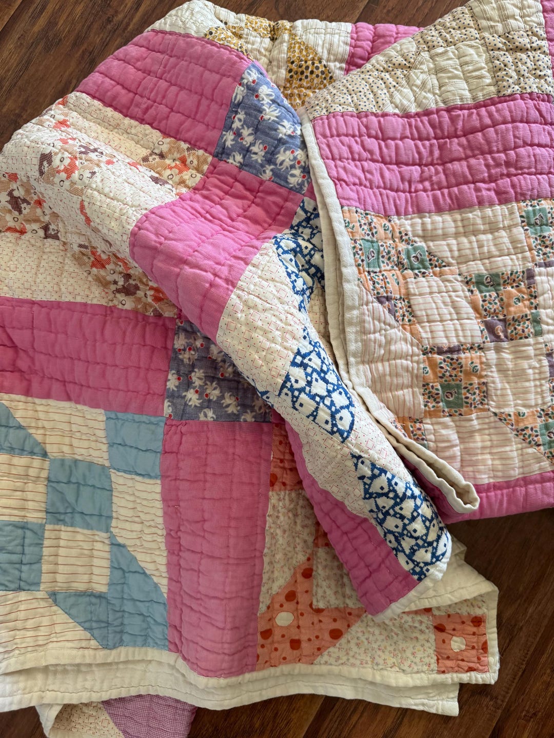 Antique Patchwork Quilt 1940s - Etsy