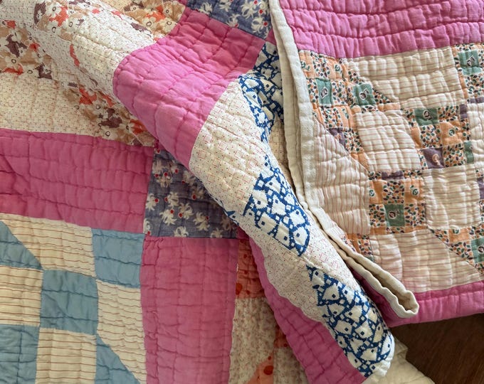 Antique Patchwork Quilt 1940’s - Etsy