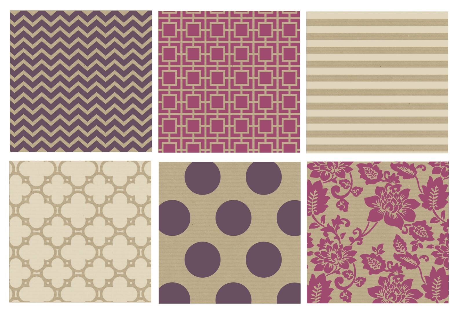 Note Card Cafe Bella Kraft Pink & Cream Wrapping Paper 6 - Etsy