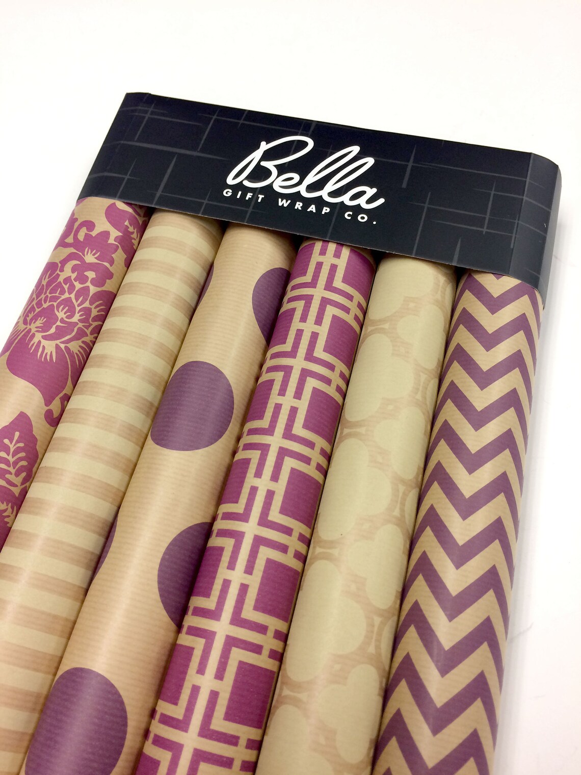 Note Card Cafe Bella Kraft Pink & Cream Wrapping Paper 6 - Etsy