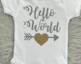 Hello World Onesie, Hello World Newborn Outfit, Hello World, Hello ...